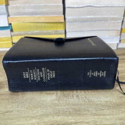 LDS QUAD Black Leather Scriptures Snap Mormon READ | eBay