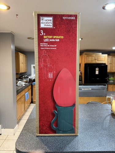 3 FT BATTERY OPERATED LED JUMBO BULB RED BLOW MOLD HOME DEPOT HOME ...