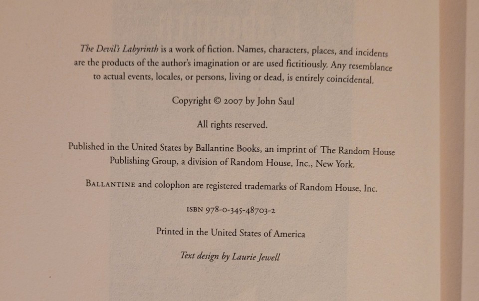 John Saul The Devil's Labyrinth Horror Suspense Paranormal Ballantine paperback | eBay