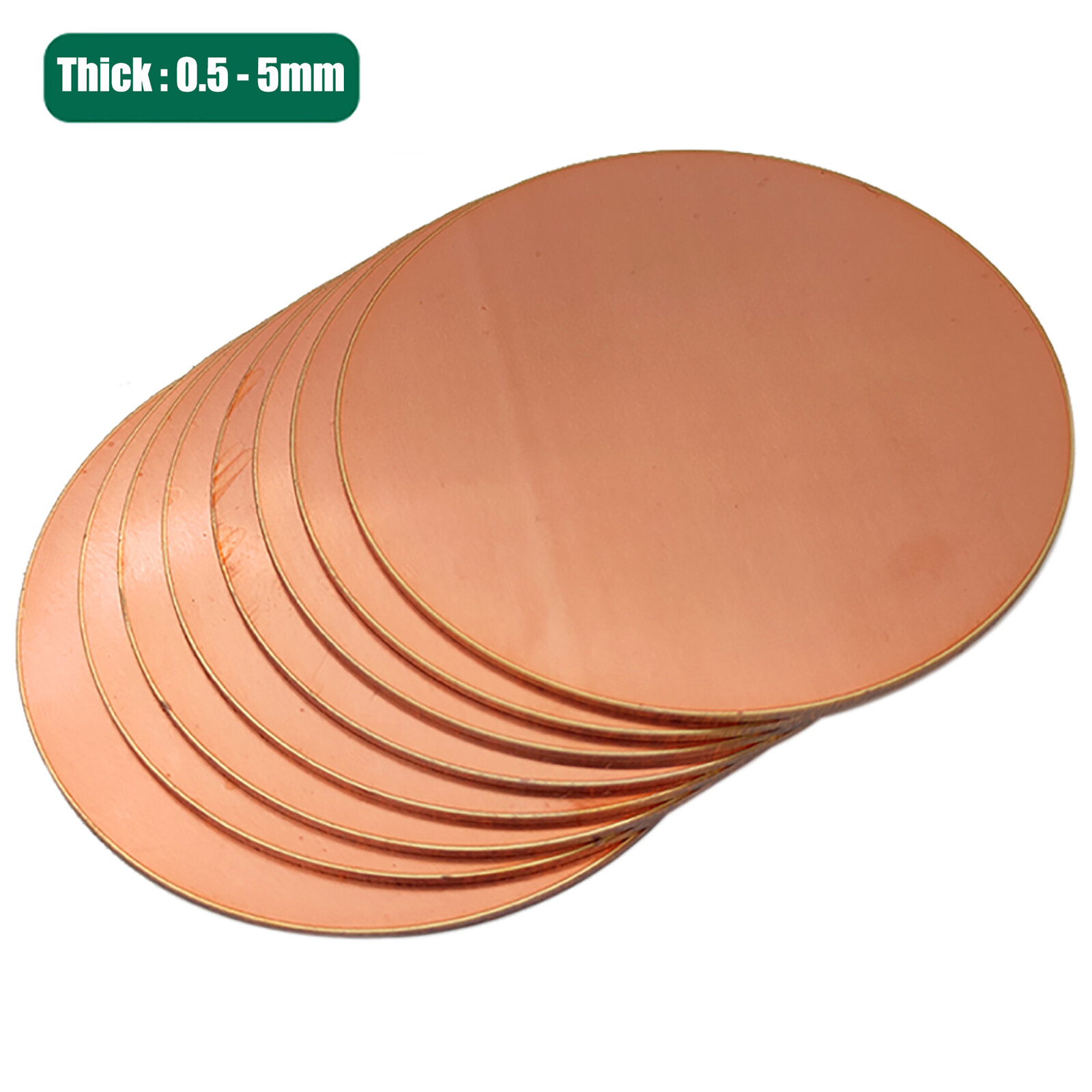 T2 Solid Pure Copper Discs Blanks Round Plate Metal Sheet 0.5mm - 5mm ...