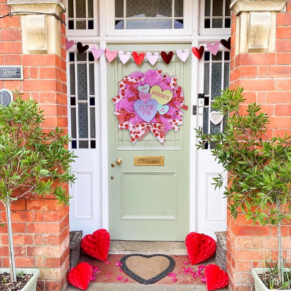 Valentine's Day Wreath, Valentines Wreaths for Front Door Conversation ...