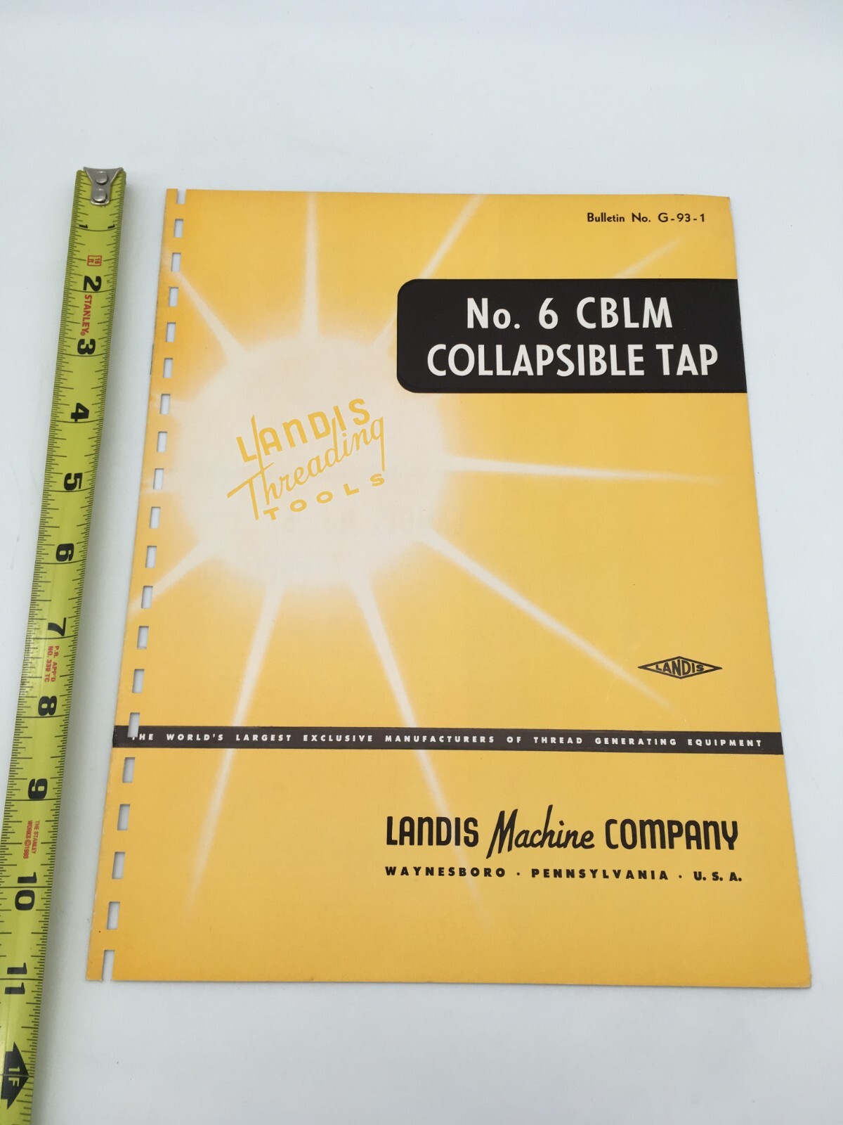 1961 LANDIS MACHINE COLLAPSIBLE TAP SALES & SPECIFICATION BROCHURE | eBay