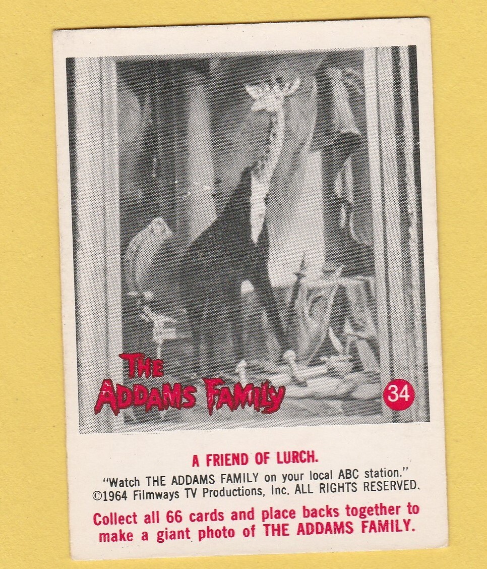 1964 THE ADDAMS FAMILY trading card #34 "original" | eBay