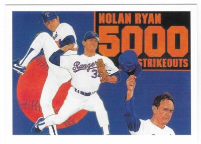NOLAN RYAN 1990 Upper Deck Baseball # 34 5000 Strikeouts Rangers HOF NM ...