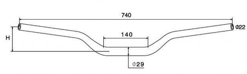 Rizoma Motorcycle Handlebar Bar 28.6mm Black Alu MA009 Kawasaki Z900RS ...