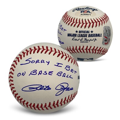 Pete Rose Signed Autographed Baseball Sorry I Bet On Baseball MLB PSA ...