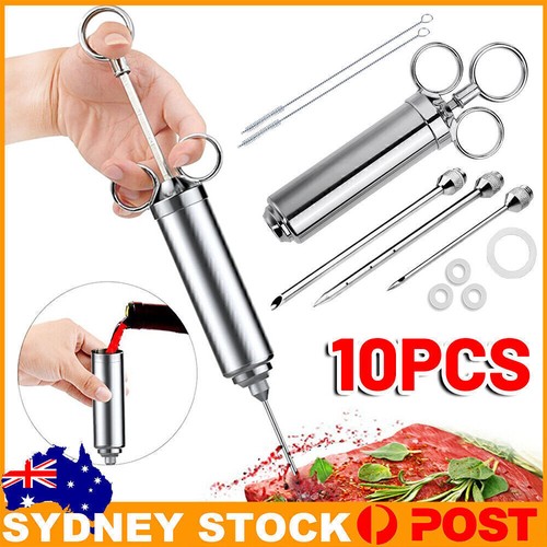 Meat Seasoning Injector Syringe Kit Marinade Turkey Basting Flavor Food ...