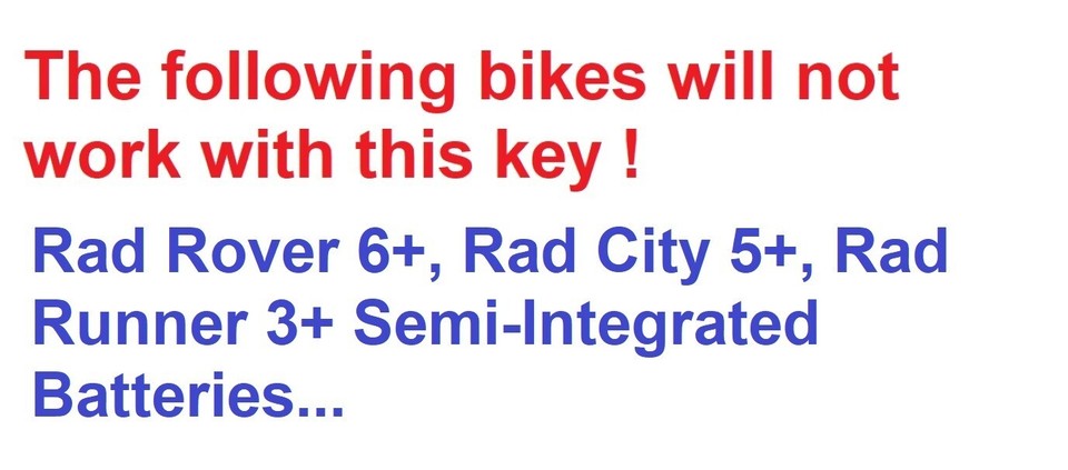 RAD POWER BIKES Universal Battery Key RadRover,RadMini,RadWagon ...