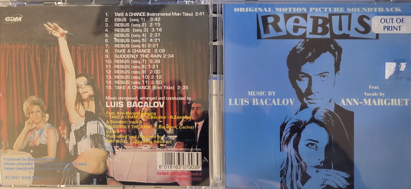 Rebus Original Soundtrack by Luis Bacalov CD 2001 GDM FAST SHIPPING ...