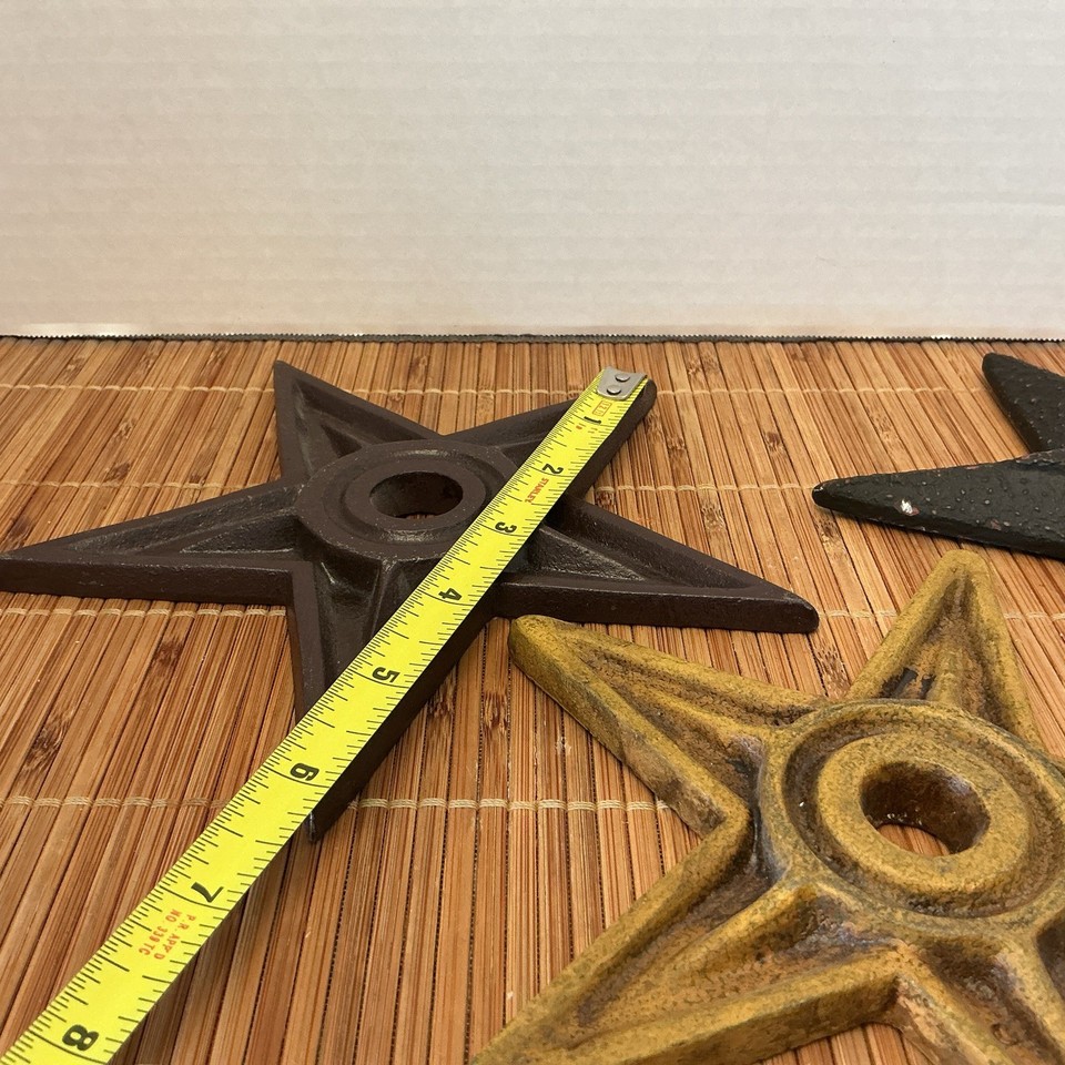 Vintage Cast Iron Heavy Stars Lot of 2 Cast Iron Star, 1 Star Decor ...