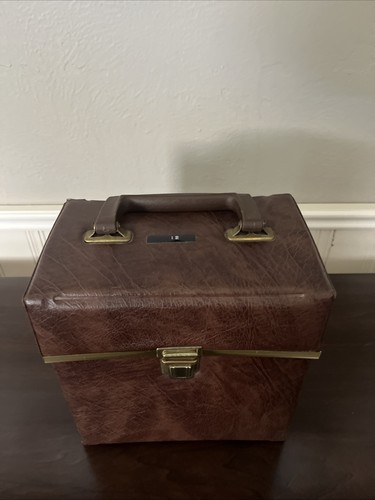 Vintage 45rpm Vinyl Record Travel Box Teal Green Carrying Case w/ 100 ...