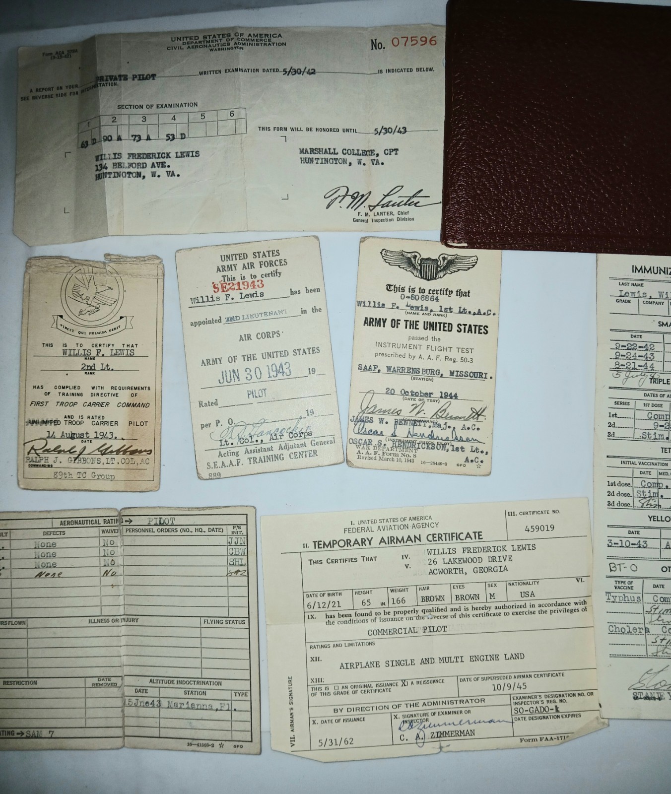 WWII Troop Carrier Pilot Grouping - C-47 & C-46 Logbook, 1700+ Hours ...