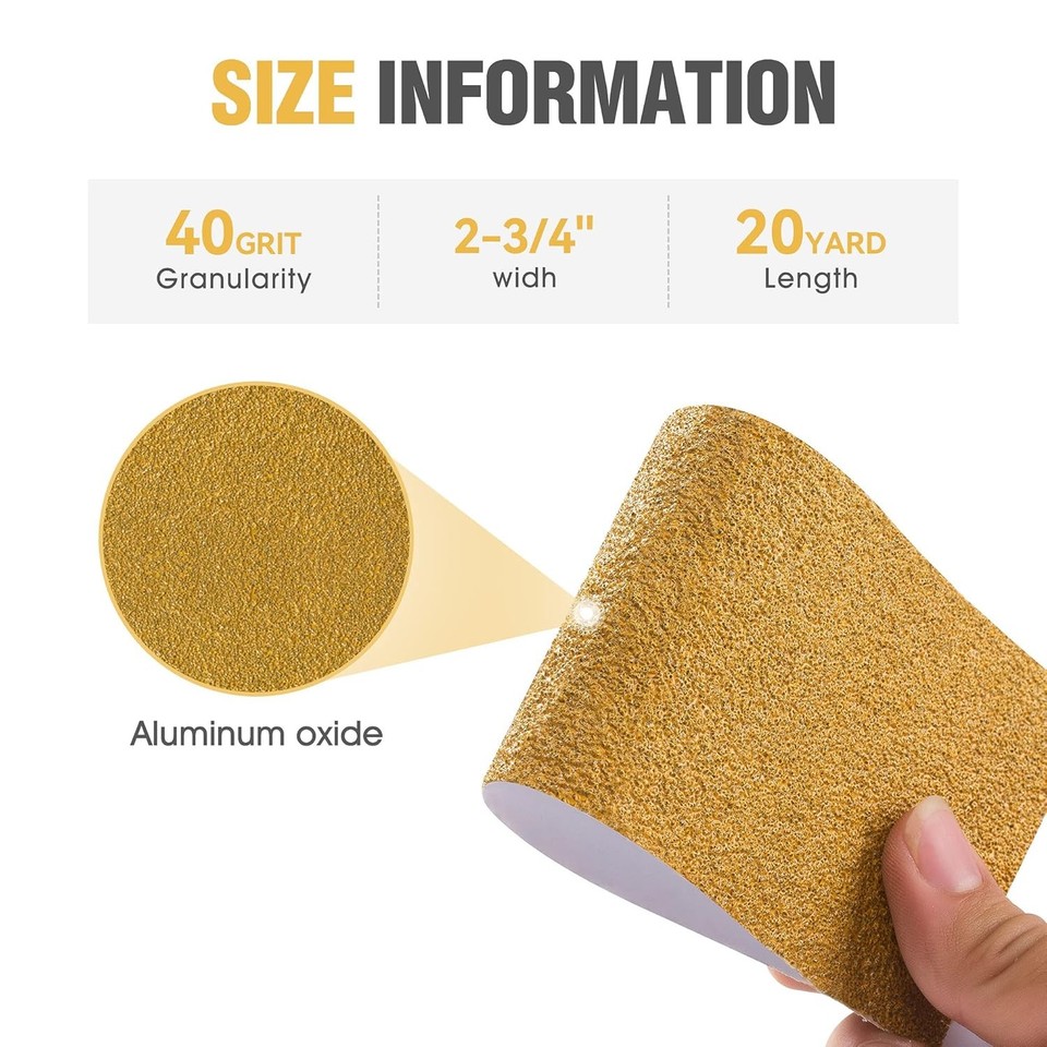 S SATC 40 Grit PSA Longboard Sandpaper 20 Yard Long 40 Zirconia Alumina ...