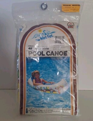 VTG The Wet Set Pool 48 inch Canoe 59394 Inflatable Ride On Toy 1982 ...