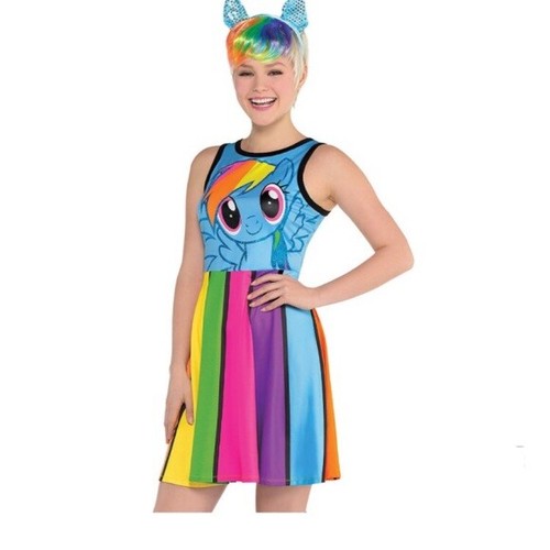 Rainbow Dash My Little Pony Dress Halloween Costume Brony Dress Up ...