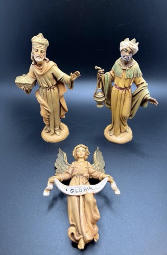 Vintage DEPOSE ITALY Nativity Scene Figurines 2 Wise Men / GLORIA Angel ...