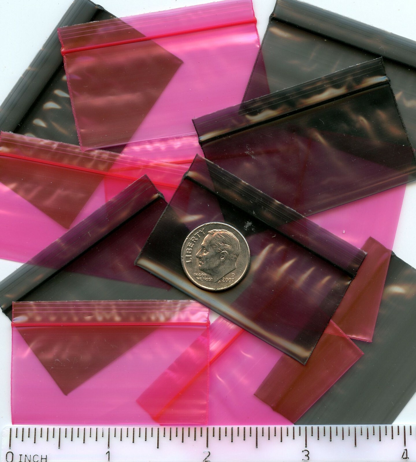 Red & Black 2 x 1" Apple baggies 50/50 reclosable 100 minizip bags | eBay