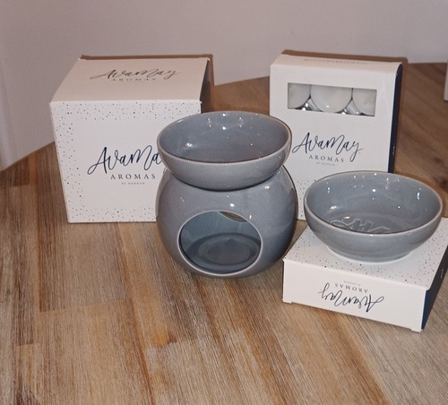 TK Maxx Christmas Ava May Luxury Grey Round Oil Wax Burner With 24 ...