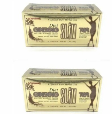 2 Pack Diet Ginseng Slim Tea for Weight Loss,Extra Strength,3gX18bags ...