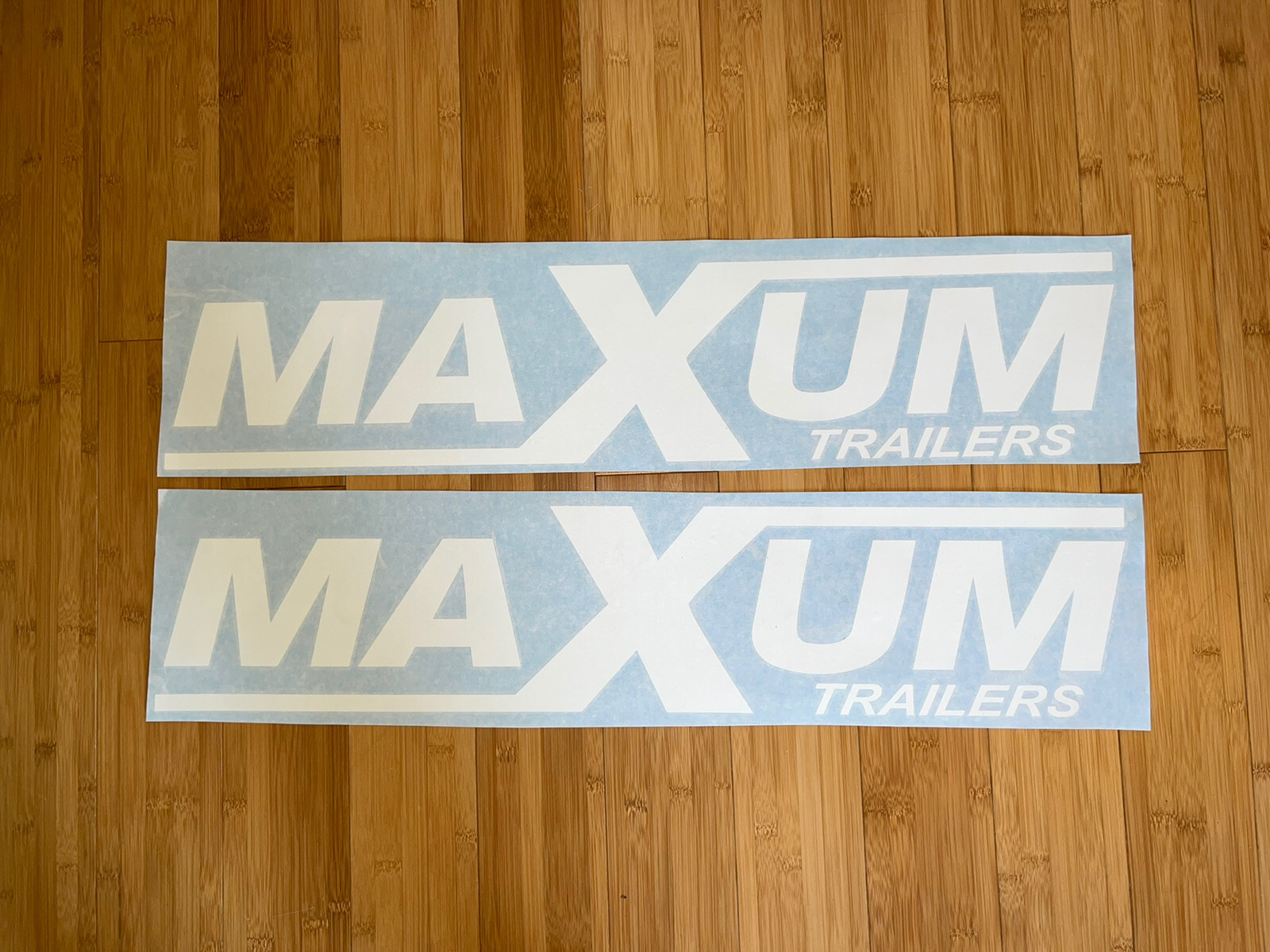 Maxum Trailers Replacement Stickers 20” (Set Of 2) White Decals Logo ...