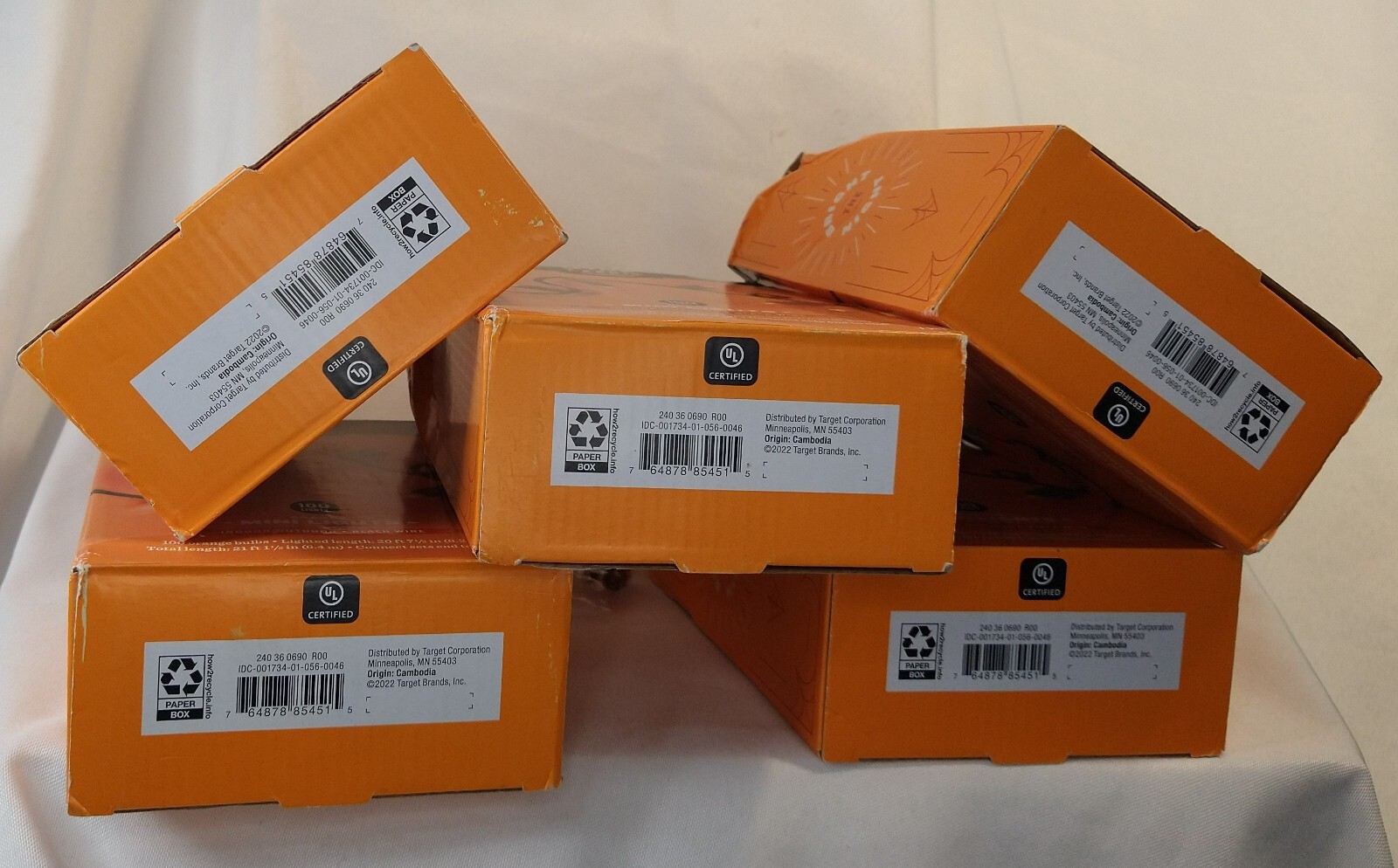 3 Boxes Hyde and Eek Orange Halloween 100 Lights Mini Lights 21ft per ...