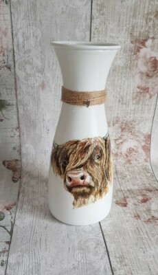 Highland Cow Vase/handmade/home decor/living dining room/ | eBay UK