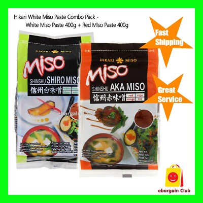 Hikari Miso Paste Combo Pack - White Miso Paste 400g + Red Miso Paste ...