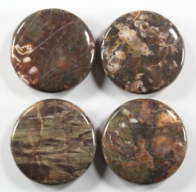 Four (4) Rainforest Agate 30mm Coin Beads Peacock | eBay