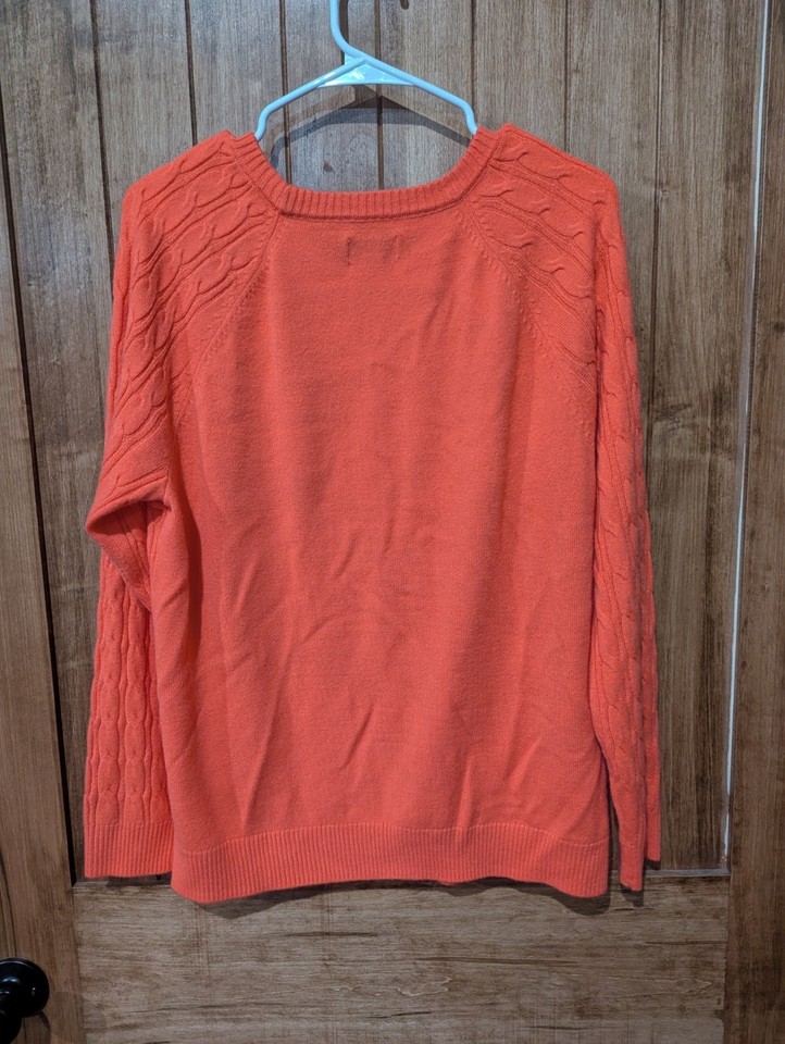 Croft & Barrow Women's XL Coral Long Sleeve Sweater 100% Acrylic ...