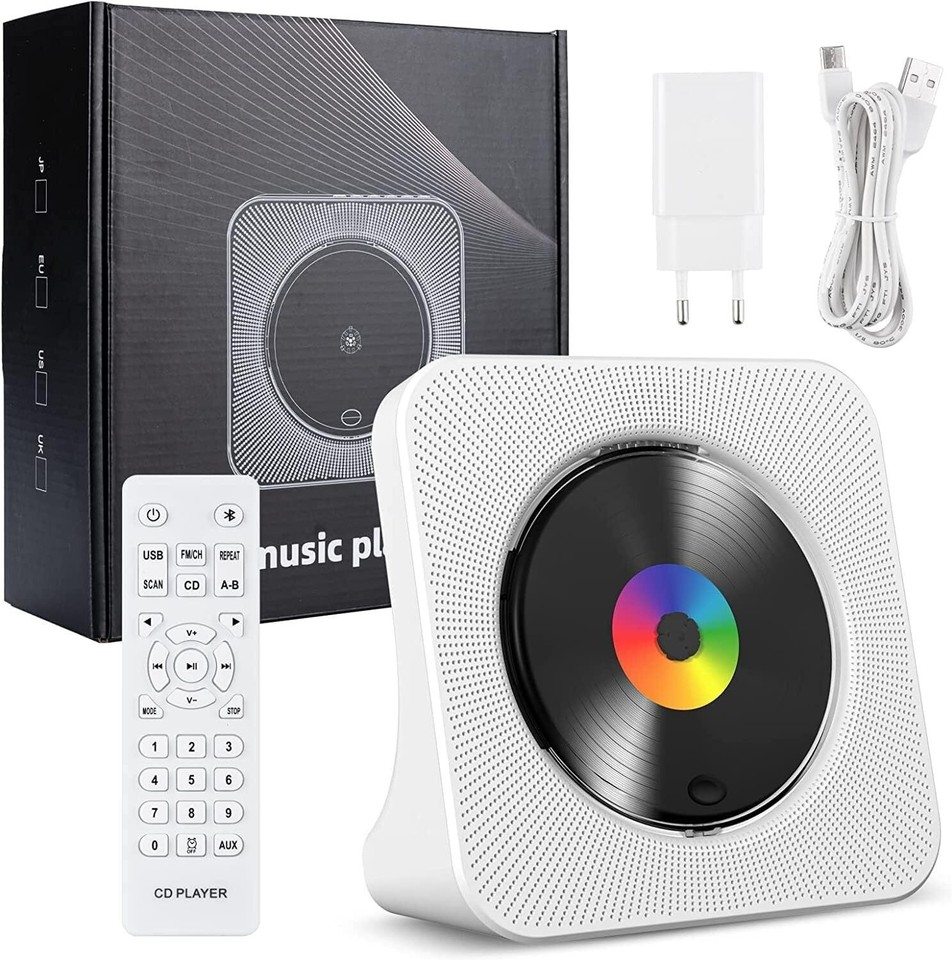CD Player Portable Bluetooth Desktop CD Player with Timer Built-in HiFi ...
