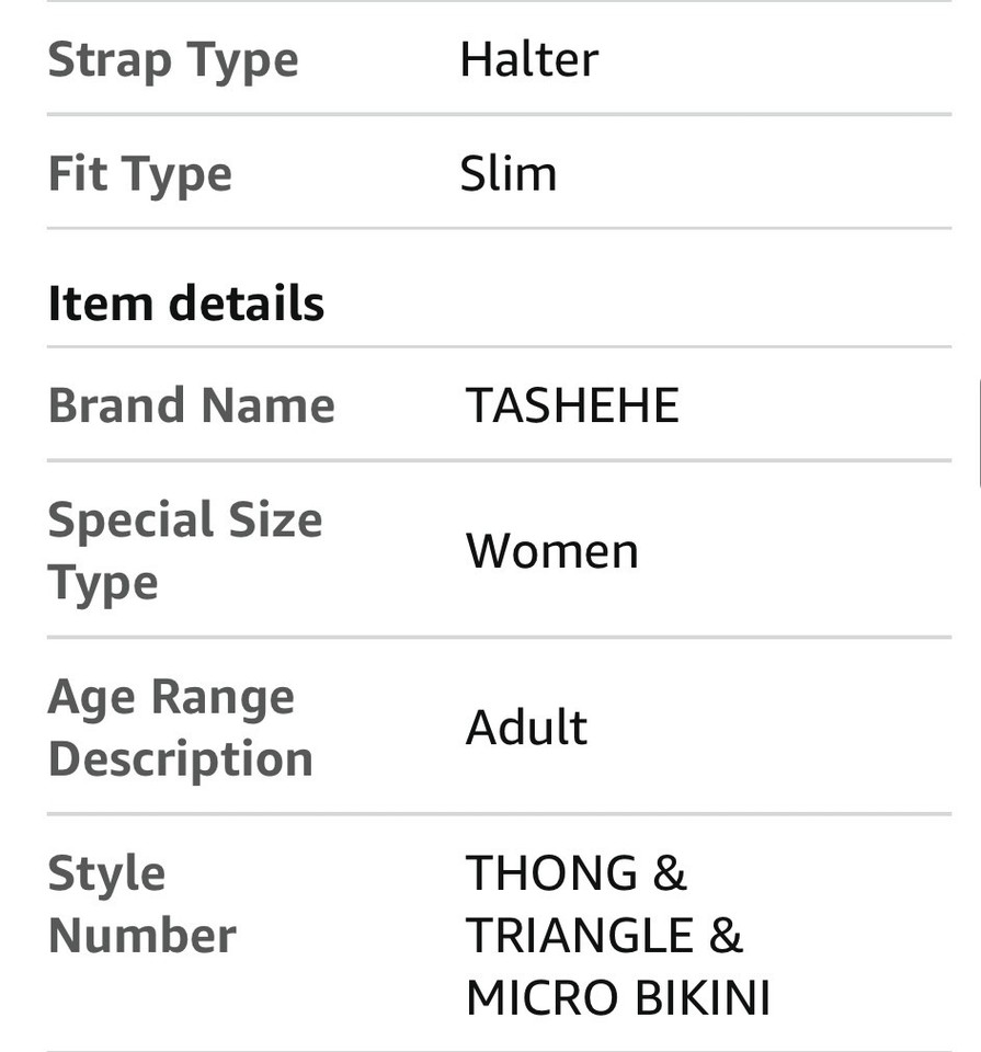 TASHEHE Women's Triangle Thong Bikini Set Sexy String Brazilian 2 Piece ...
