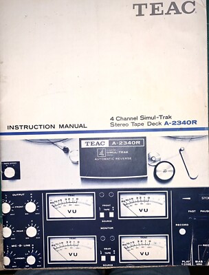 TEAC A-2340R 4-TRACK TAPE REEL TO REEL RECORDER INSTRUCTION MANUAL ...