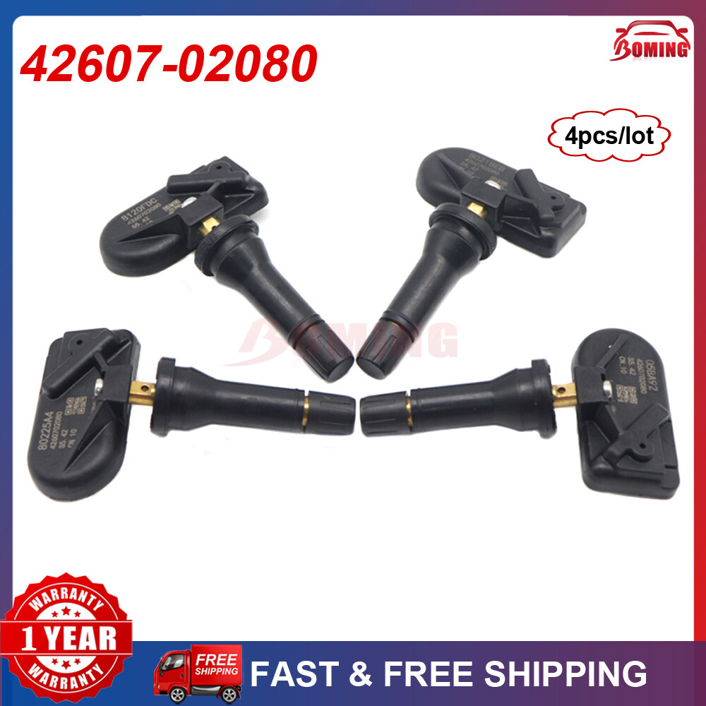 4x TPMS Tire Pressure Sensor 42607-02080 433Mhz For Toyota Corolla ...