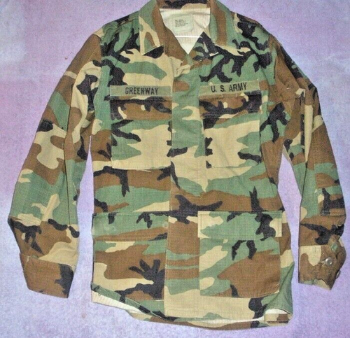 US Army, coat, hot weather, woodland pattern / BDU shirt / small ...