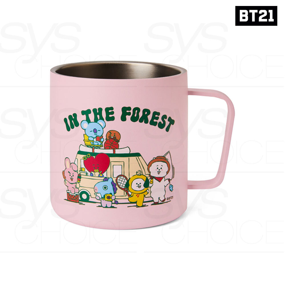 BTS BT21 Official Authentic Goods In the Forest Picnic Stainless Mug ...