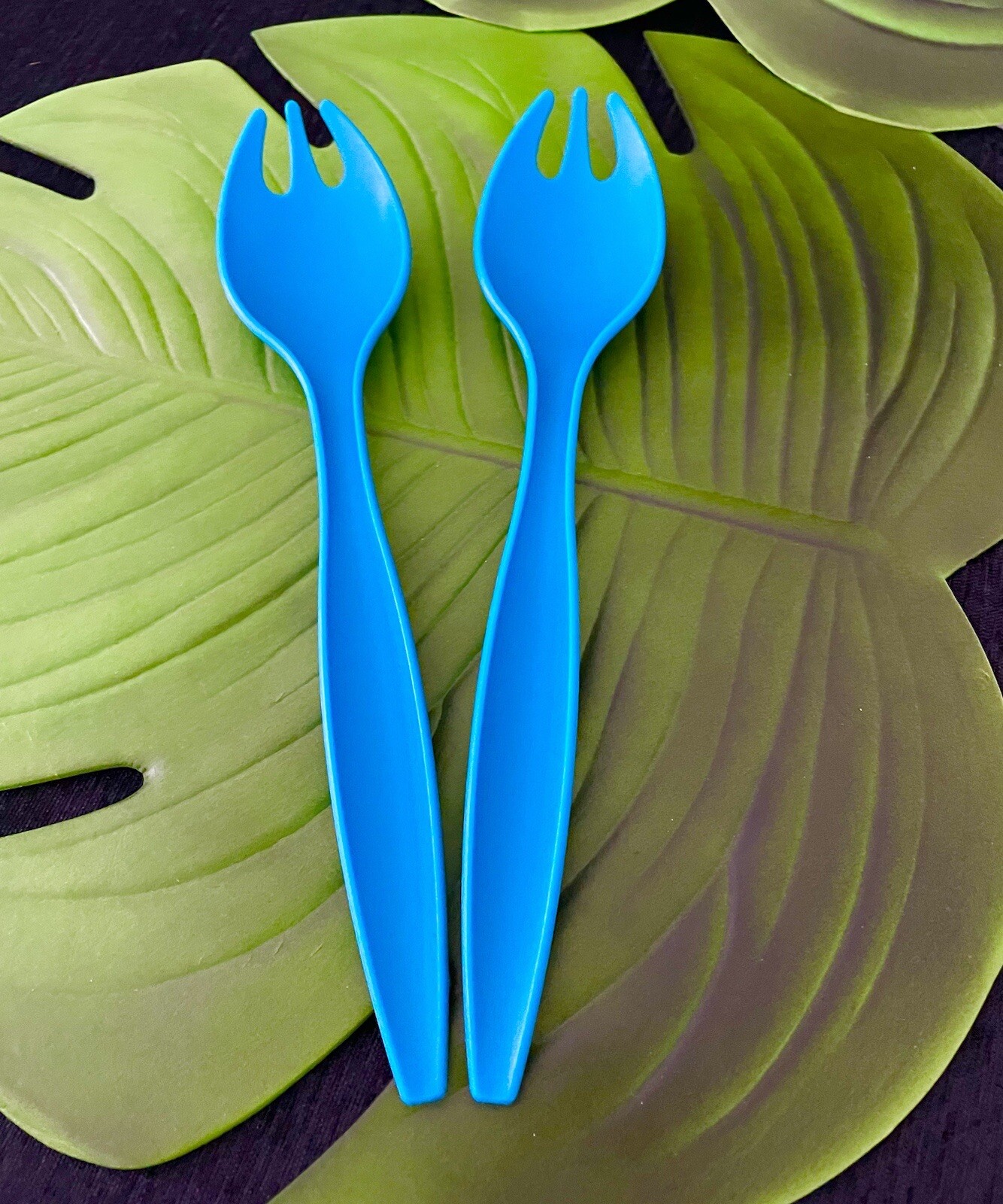 Tupperware Allegra Peacock Blue Salad Servers Brand New | eBay