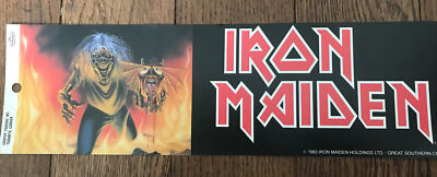Iron Maiden Bumper Sticker NEW Original 1982 11"x31/2" COOL | eBay