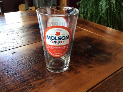 Vintage Molson Canadian Lager pint Beer Glass, It's Happy Hour ...