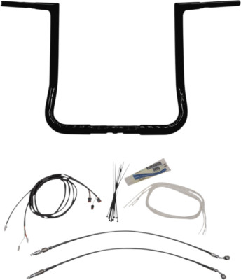 FBI Fat Baggers 1-1/4 Black 16 EZ Install Flat Top Handlebar Harley ...