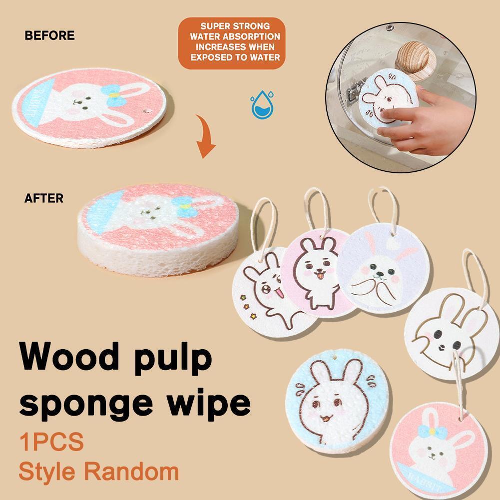 Compressed Wood Pulp Sponge Kitchen Dishwashing Sponges Non-Scratch ...