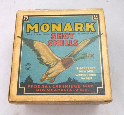 Vintage Federal Monark 12GA Shot Shell Empty Box US property Duck | eBay