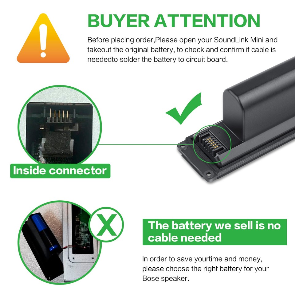 Battery For Bose SOUNDLINK Mini Speaker one I 061384 061386 061385 22Wh ...