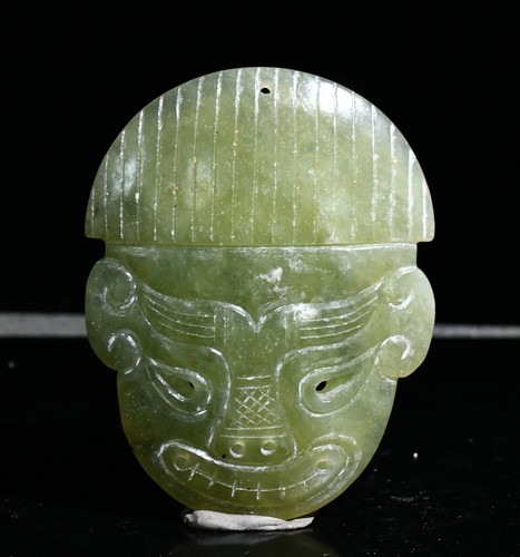 8CM China Hongshan Culture Old Jade Carved People Person Face Amuelt ...