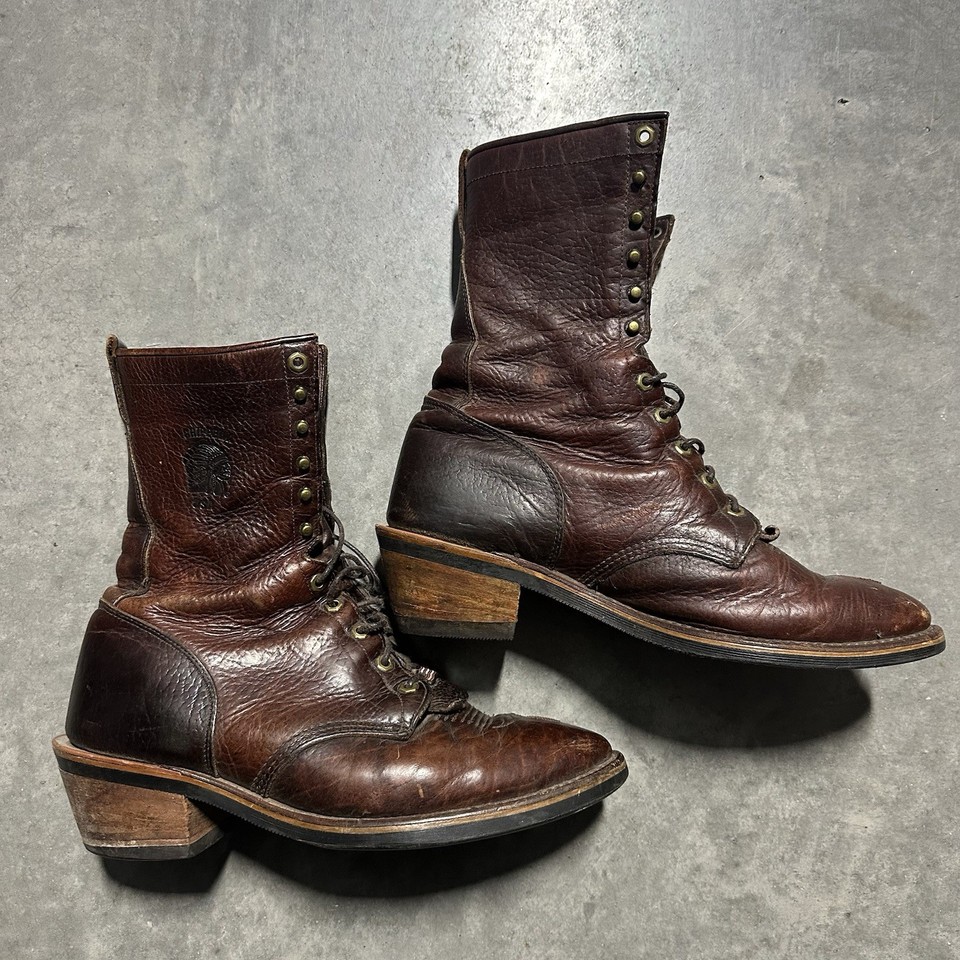 VTG Chippewa Two Tone Logger Packer Boots Leather Western Mens Size 13 ...