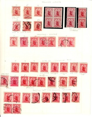 NZ 1p Study Page with Errors, Shades, Varieties and Multiples, Many ...