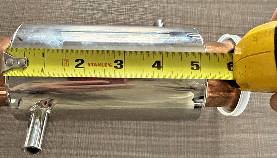 8" Tall x 3" copper condenser Copper/Stainless Steel with additional ...