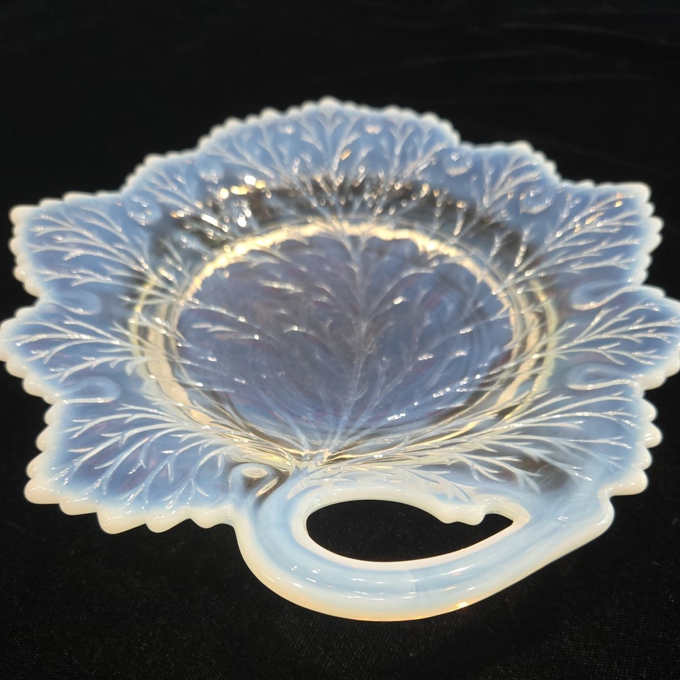Fenton Leaf Plate Opalescent French White, 8” x 8.5”, Vintage 1940's | eBay