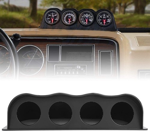 Black 4-Hole Gauge Mount Holder Dash Gauge Pod Quad Meter Pod 2"52mm ...