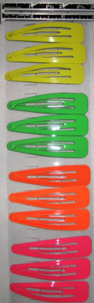12 PCS! NEW HAIR CLIP SNAPS! YELLOW, GREEN, ORANGE, PINK FREE USA ...
