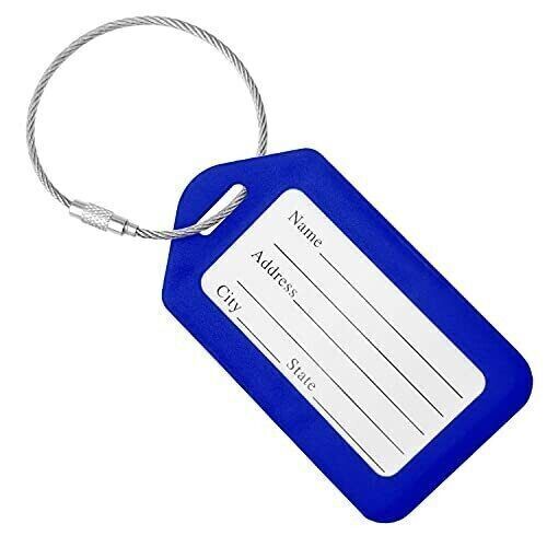 10X Blue Luggage Tags for Suitcases Travel Bag Tag Name Label With ...